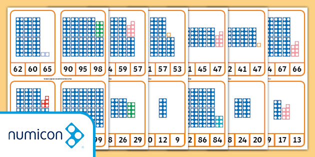 Numicon Shapes to 100 Peg Cards (teacher made)